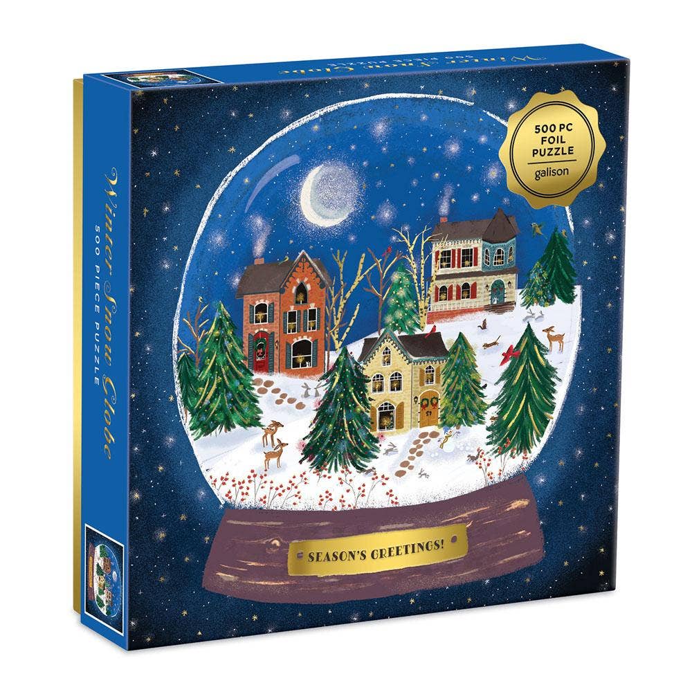 Winter Snow Globe 500 Piece Puzzle – Black Cat Fables